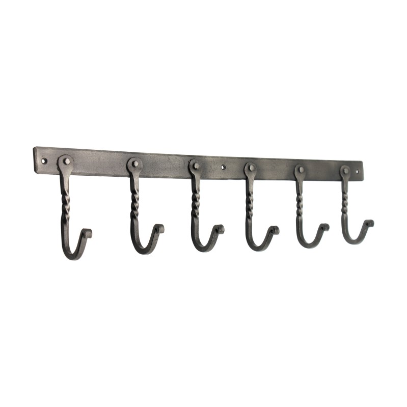 Iron Coat Hook Twisted 6 Leg - Pewter - SUPRA PRODUCTS